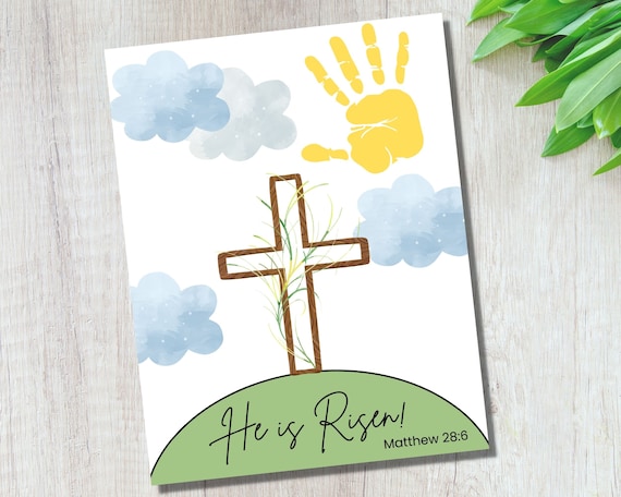 He Is Risen Easter Handprint Art For Kids Baby Toddler, 56% OFF