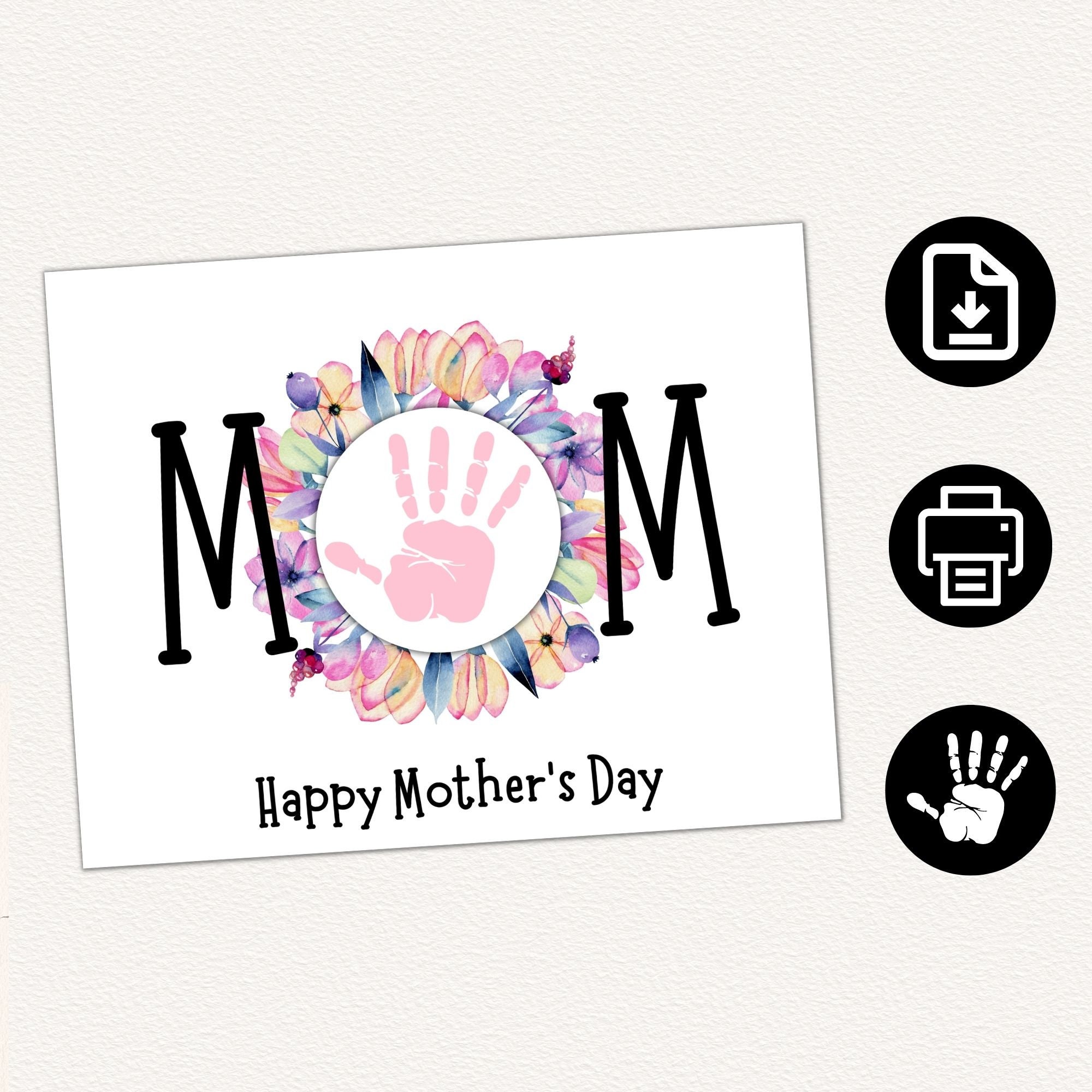 Mothers Day Handprint Craft, Mothers Day Handprint Art Printable ...