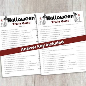 Halloween Trivia Game for Adults, Halloween Fill in the Blank Trivia ...
