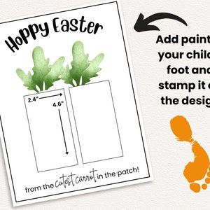 Hoppy Easter Footprint Art, Carrot Footprint Craft, Easter Footprint ...