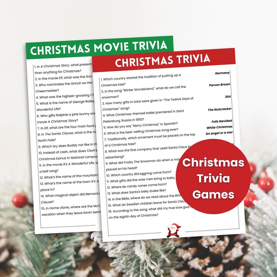 Christmas Trivia Game Printable, Christmas Movie Trivia, Christmas ...