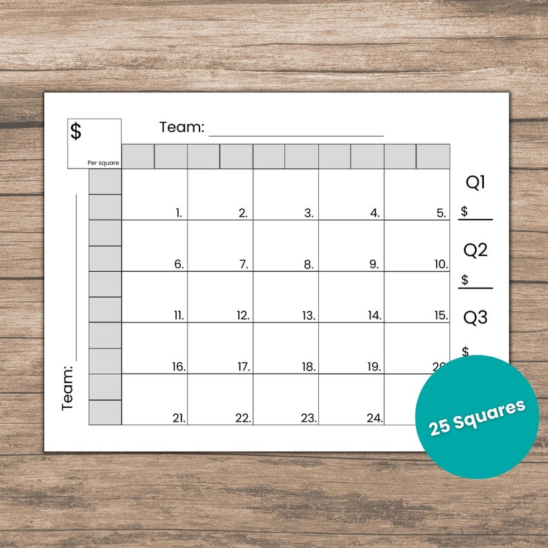 Squares Game Blank Template Bundle Including 100 Squares Grid, 50 ...