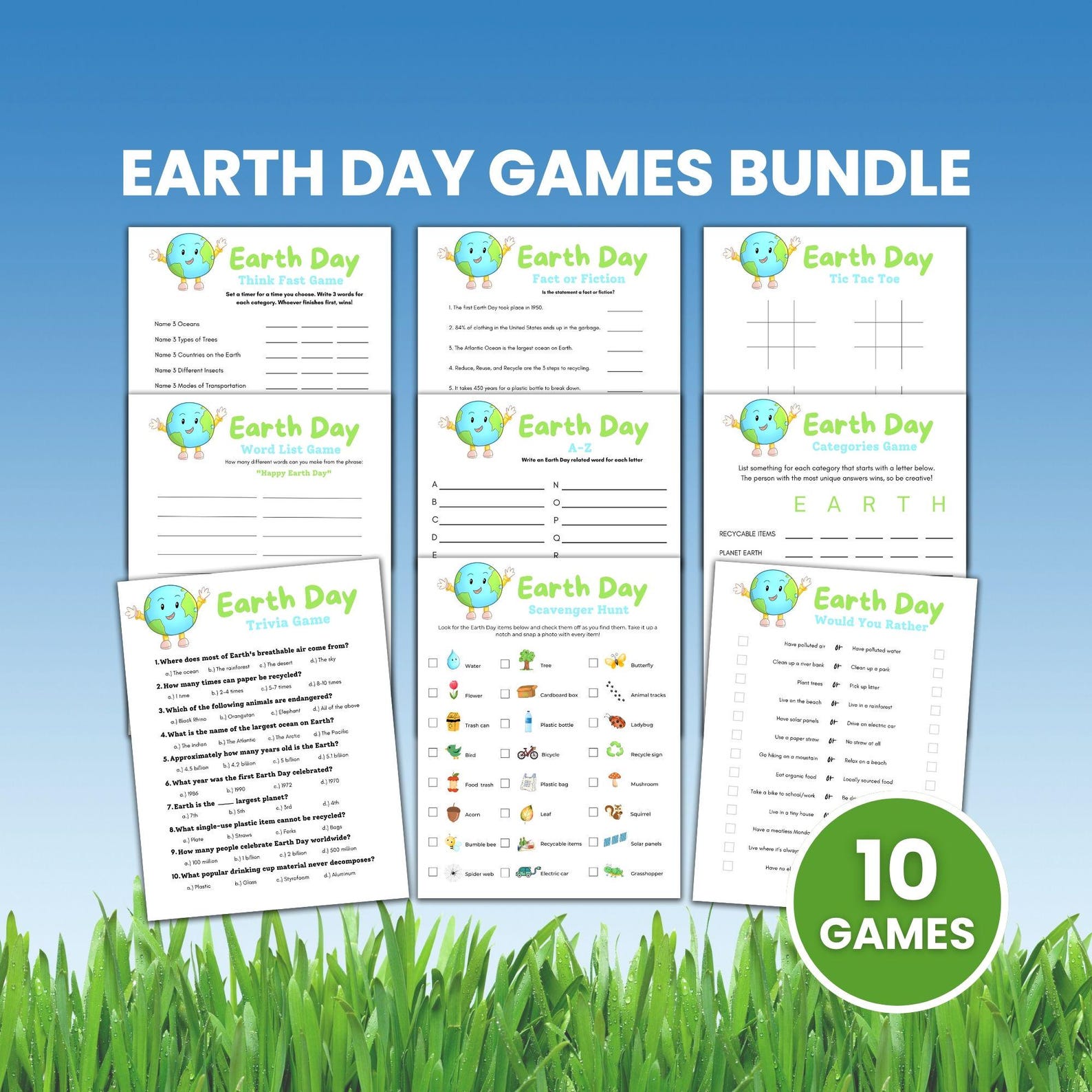 Earth Day Games Bundle, Earth Day Classroom Activities, Earth Day ...