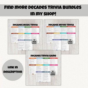Decades Trivia Mega Bundle, Decades Trivia, Music Trivia, Movie Trivia ...