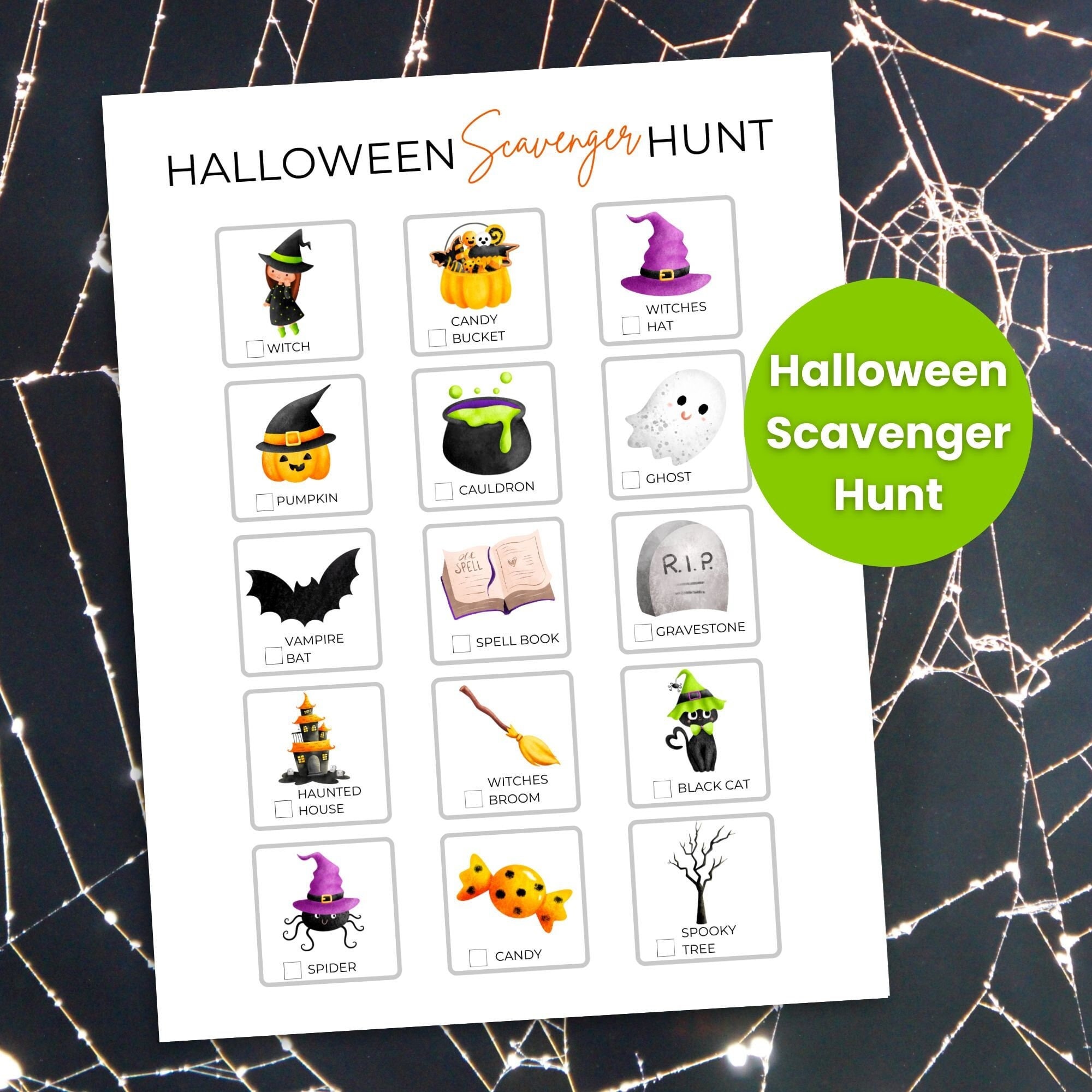 Halloween Scavenger Hunt for Kids, Outdoor Halloween Scavenger Hunt ...