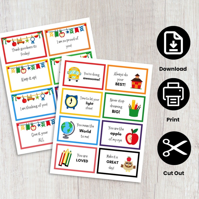 Lunch Box Notes for Kids, Editable Lunch Notes, Lunchbox Notes ...