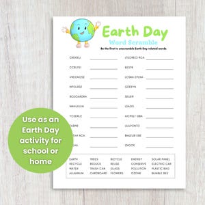 Earth Day Word Scramble Game, Earth Day Kids, Earth Day Activity, Earth ...