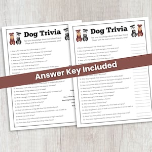 Dog Trivia Game, Dog Party Game, Pet Trivia, Dog Party Activity, Pet ...
