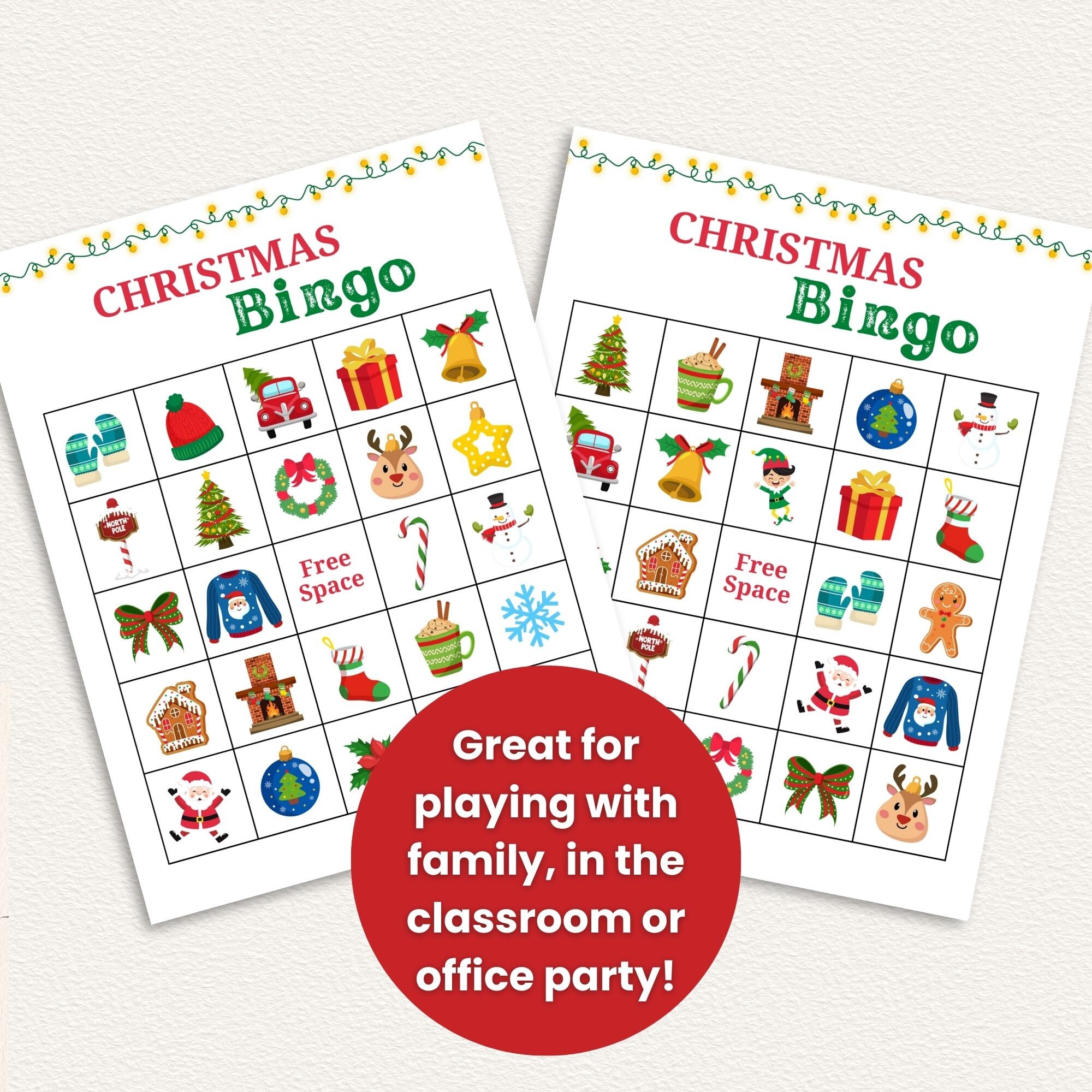 Christmas Bingo Printable, Holiday Bingo Cards, Christmas Classroom ...
