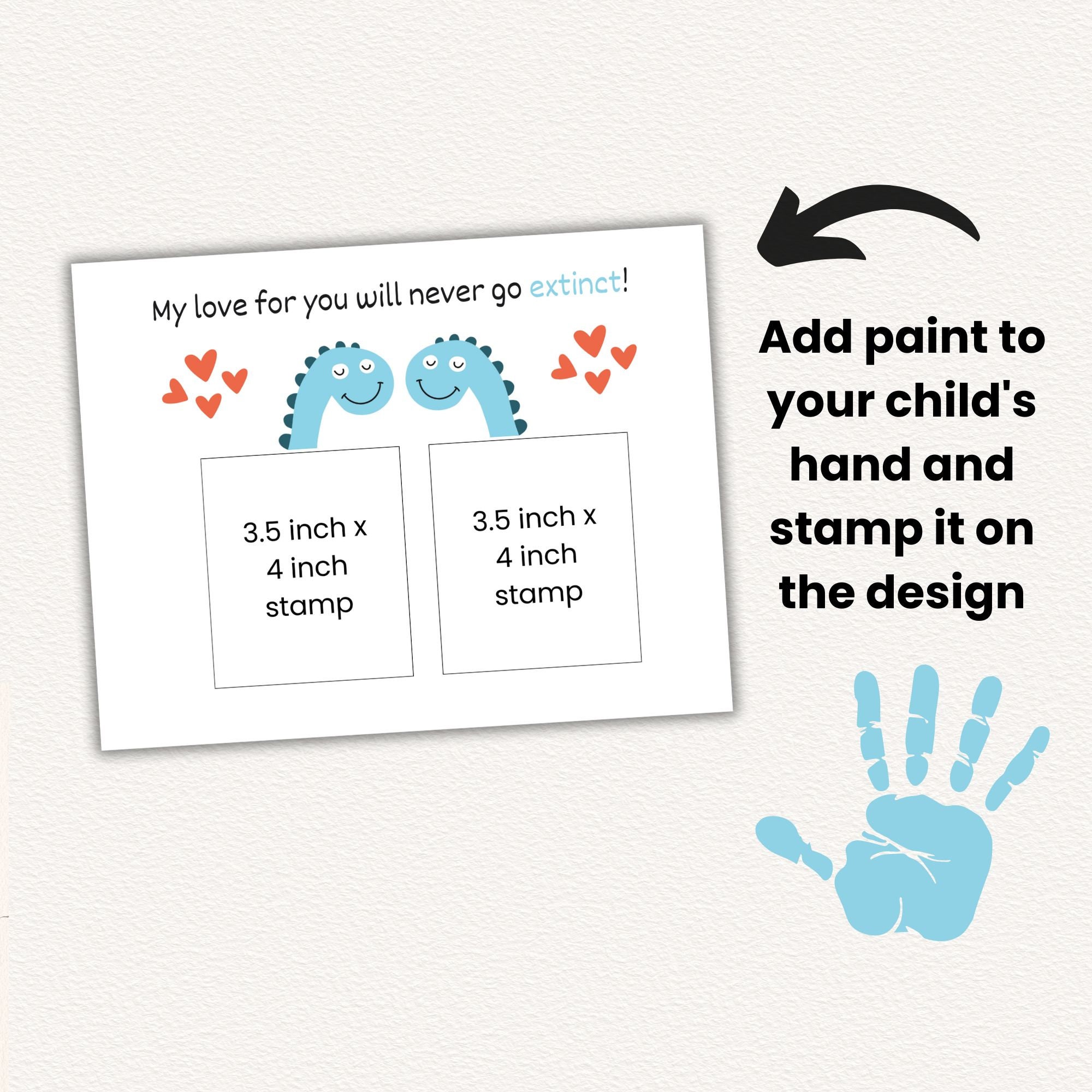 Dinosaur Handprint Craft, Valentines Day Handprint Craft for Mom ...