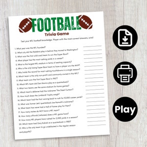 Sports Trivia Game Bundle, Football Trivia, Baseball Trivia, Basketball ...