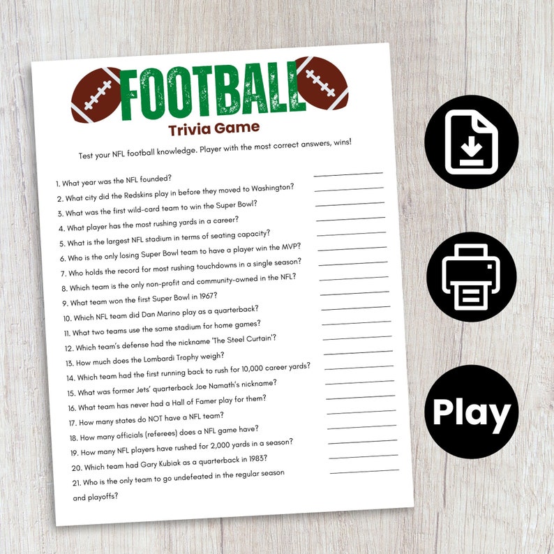 Sports Trivia Game Bundle, Football Trivia, Baseball Trivia, Basketball ...
