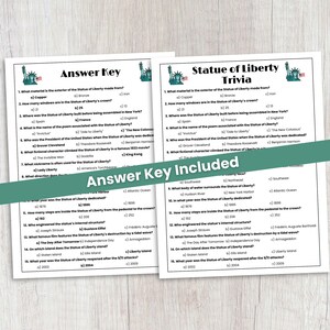 Statue of Liberty Trivia Game, 4th of July Games, History Classroom ...