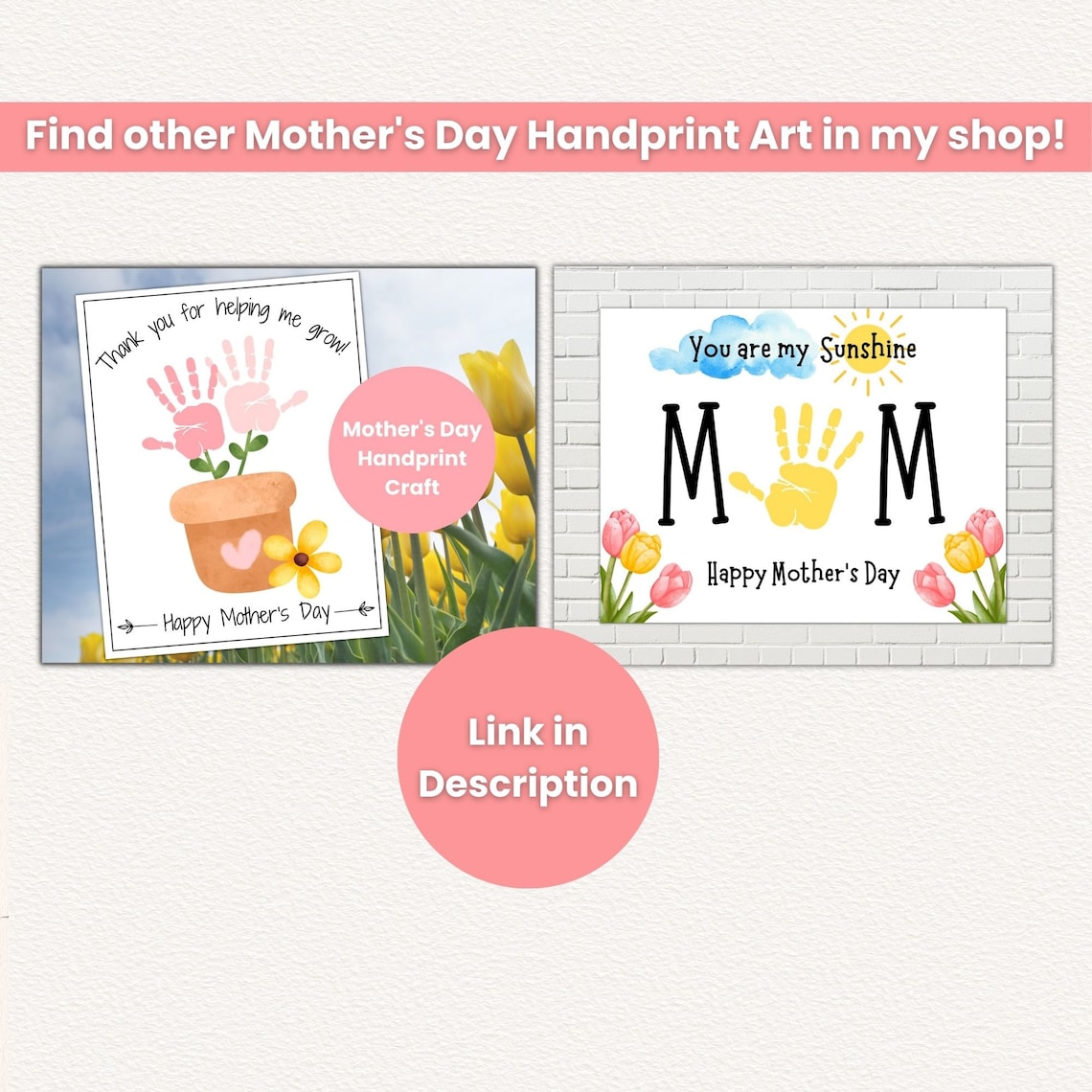 Mothers Day Handprint Craft, Mothers Day Handprint Art Printable, Mom ...