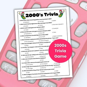 2000s Trivia Game, 2000s Theme Party Game, Decades Trivia, Adult Trivia ...