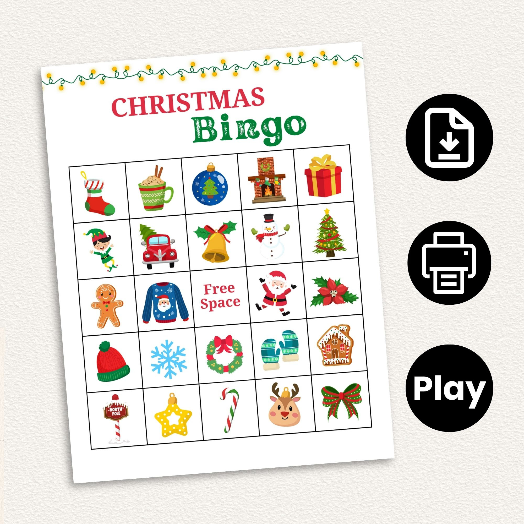 Christmas Bingo Printable, Holiday Bingo Cards, Christmas Classroom ...