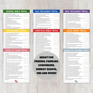 Bible Trivia Games Bundle, New Testament Trivia, Old Testament Trivia ...