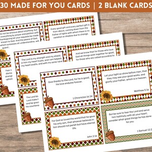 Thanksgiving Scripture Cards Printable, 30 Days of Gratitude Bible ...