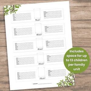 Family Tree Chart Editable Template, Family Tree Template, Family ...