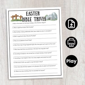 Easter Bible Trivia Game, Holy Week Printable, Easter Sunday School ...
