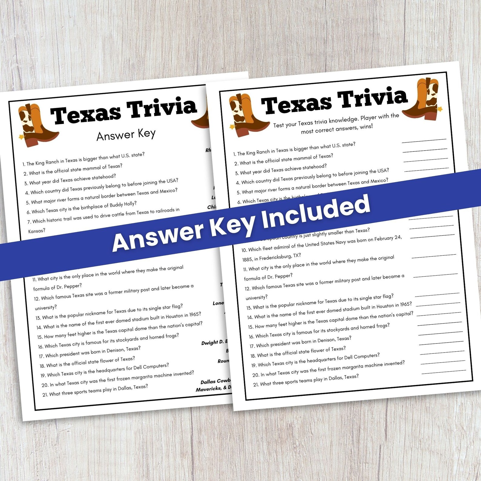 Texas Trivia Game, States Trivia, US States Trivia, Texas Game, Trivia ...