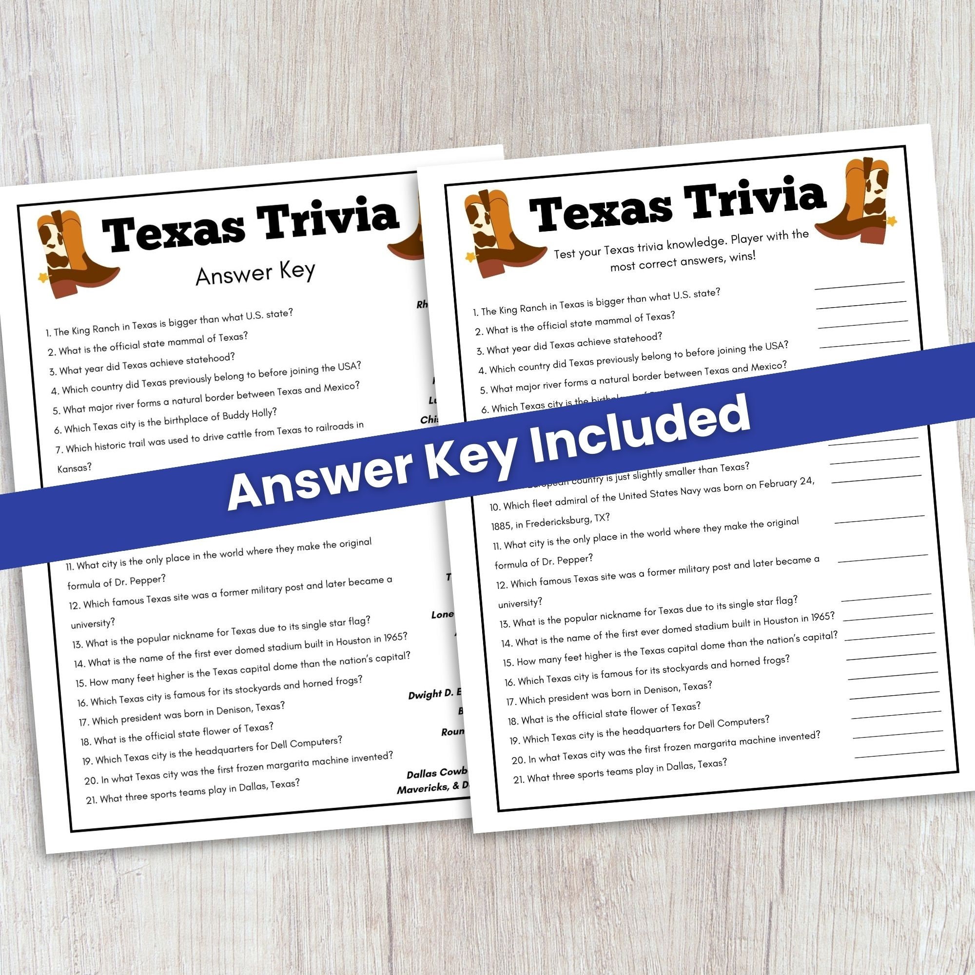 Texas Trivia Game, States Trivia, US States Trivia, Texas Game, Trivia ...