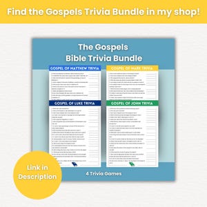 The Gospel of Mark Bible Trivia Game, Church Games, Womens Ministry ...