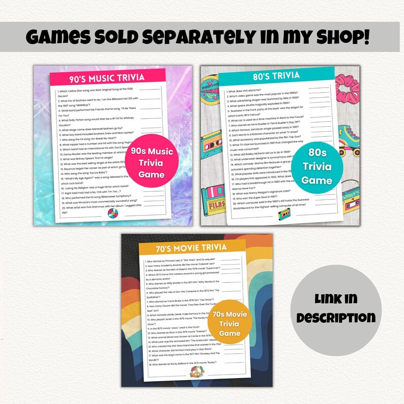 Decades Trivia Mega Bundle Decades Trivia Music Trivia - Etsy