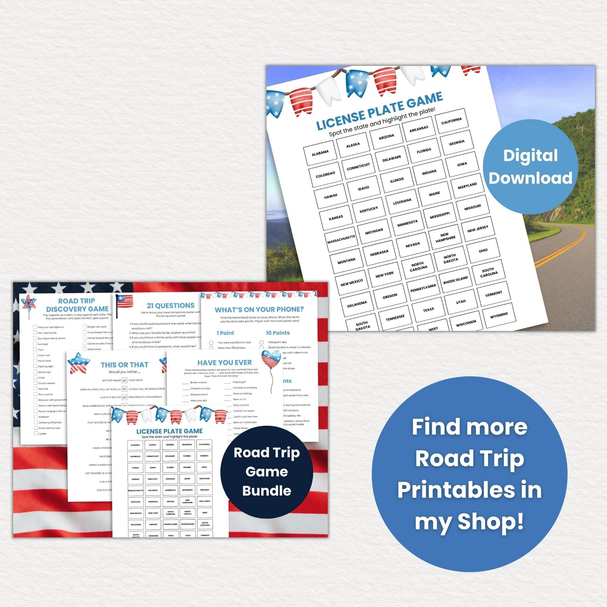 Road Trip Trivia Game, Road Trip Printable Game for Adults, Road Trip ...