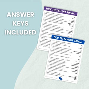 Bible Trivia Games Bundle, New Testament Trivia, Old Testament Trivia ...