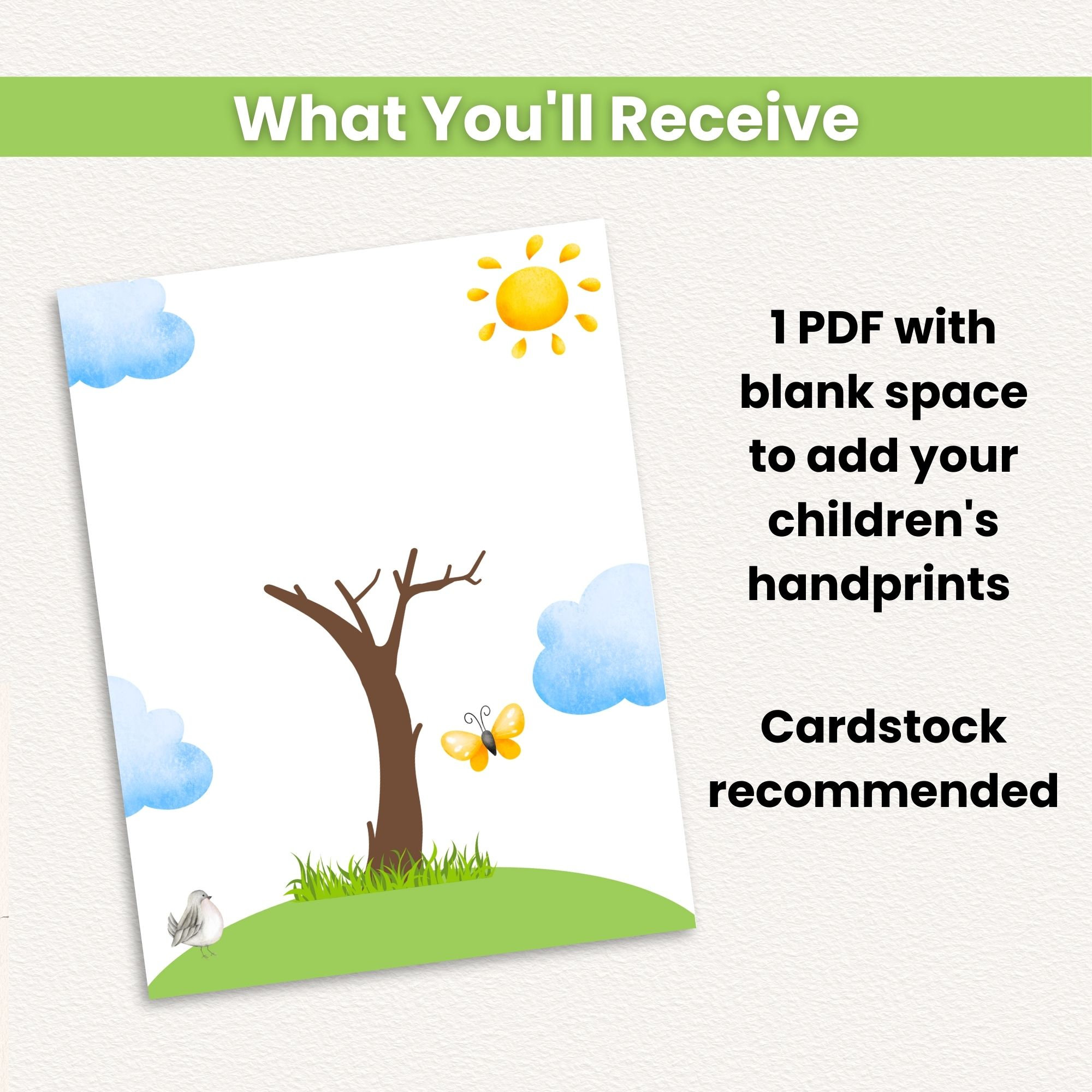 Family Tree Handprint Craft for Kids, Handprint Keepsake Gift ...