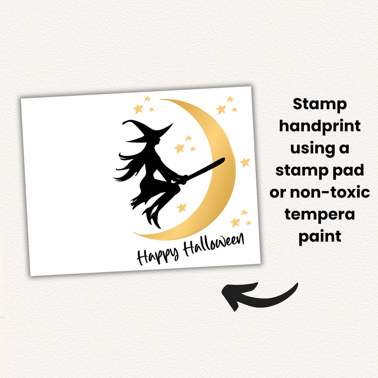 Halloween Witch Handprint Art, Happy Halloween Handprint Craft, Fall ...
