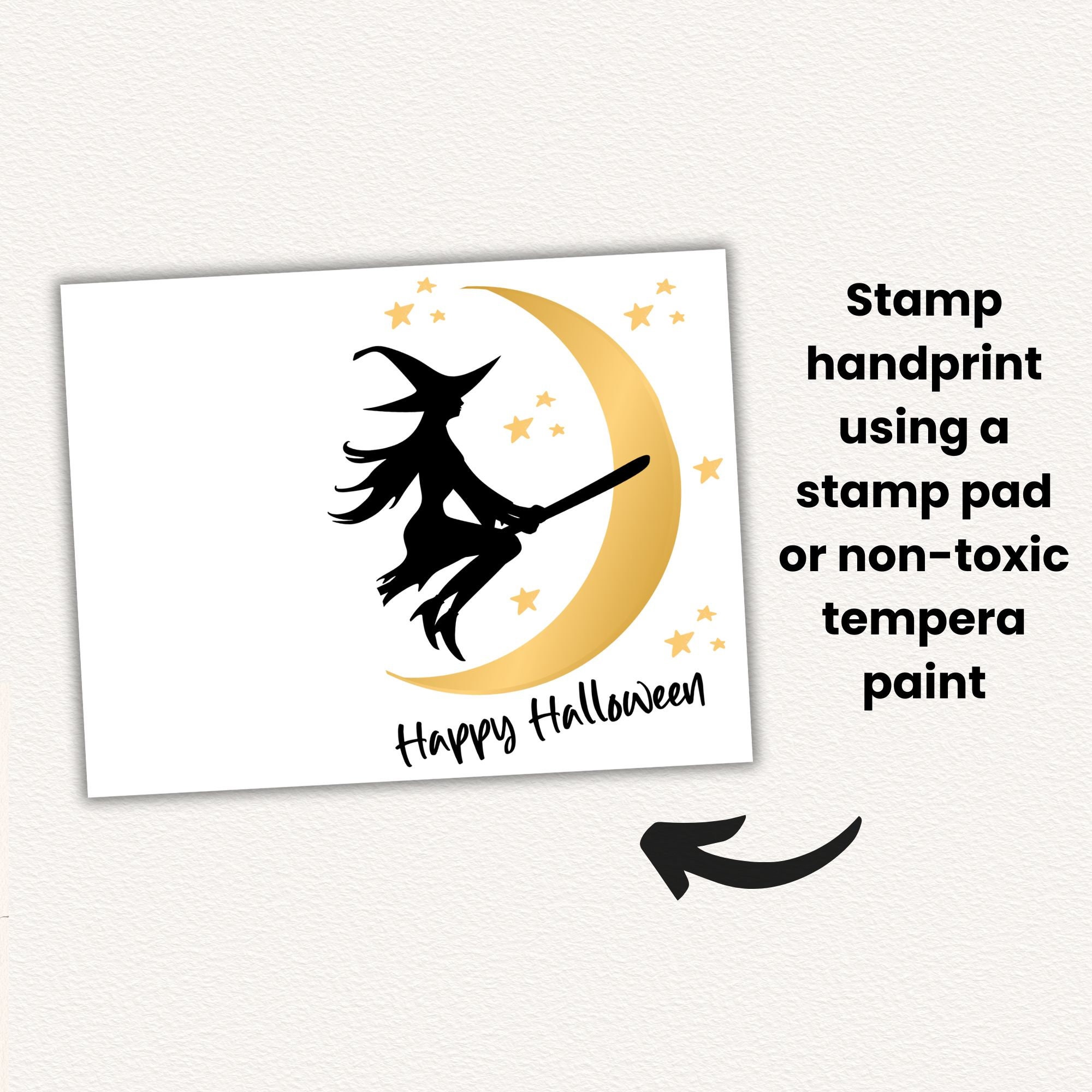 Halloween Witch Handprint Art, Happy Halloween Handprint Craft, Fall ...