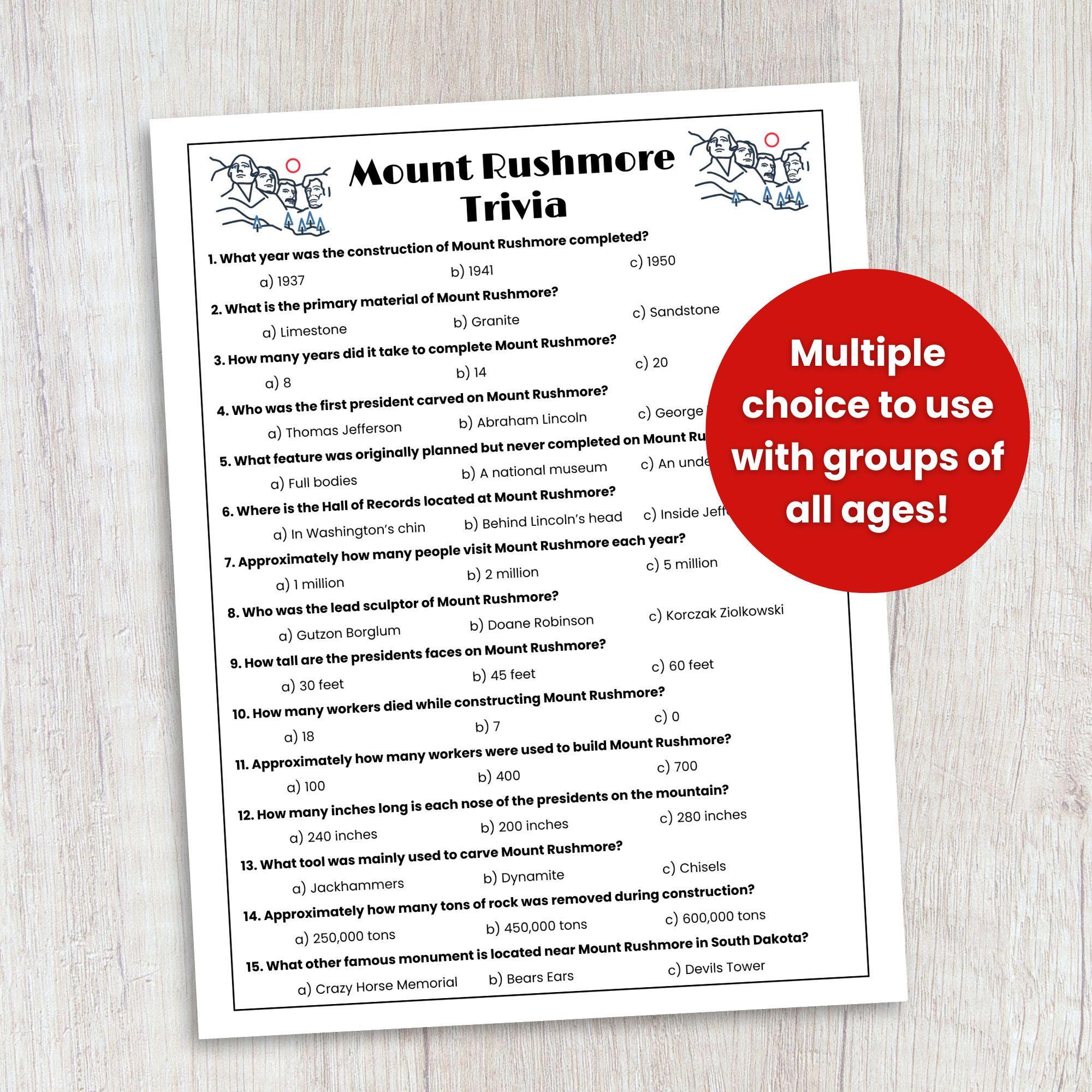 Mount Rushmore Trivia Game, Test Your Knowledge, USA Trivia, History ...
