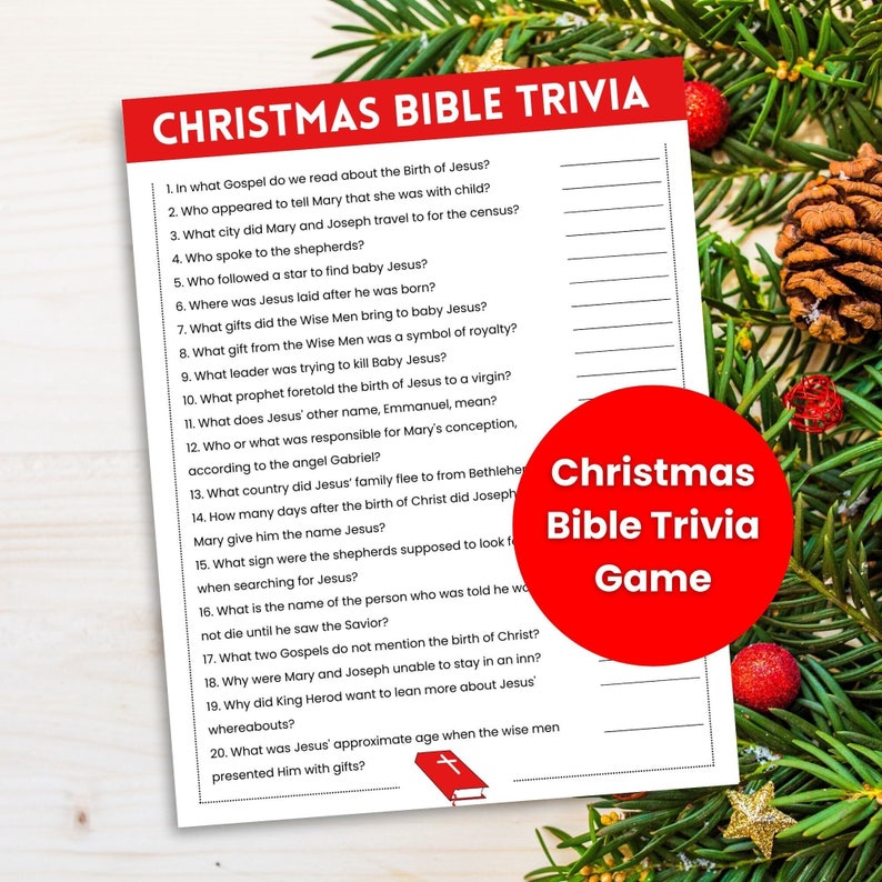 Christian Christmas Bible Trivia, Christmas Trivia Game for Adults and ...