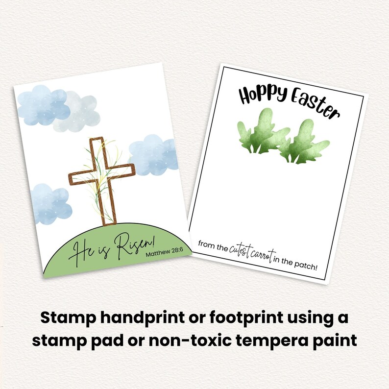 Easter Handprint and Footprint Art Craft Bundle for Toddlers, He is ...