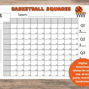 Editable Basketball Squares Game Printable Basketball - Etsy