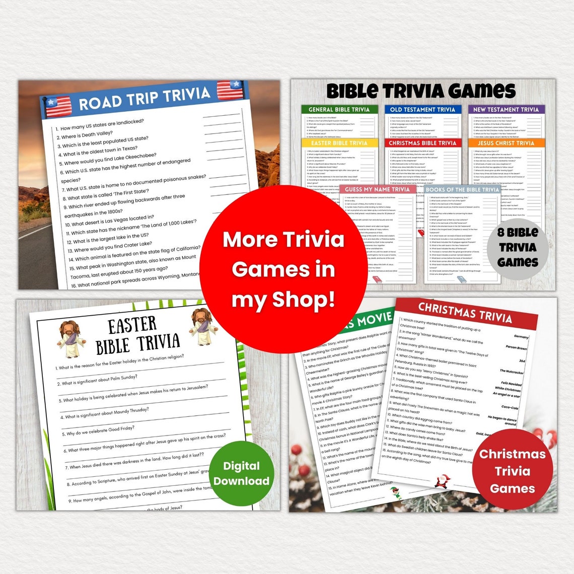 Christian Christmas Bible Trivia, Christmas Trivia Game for Adults and ...