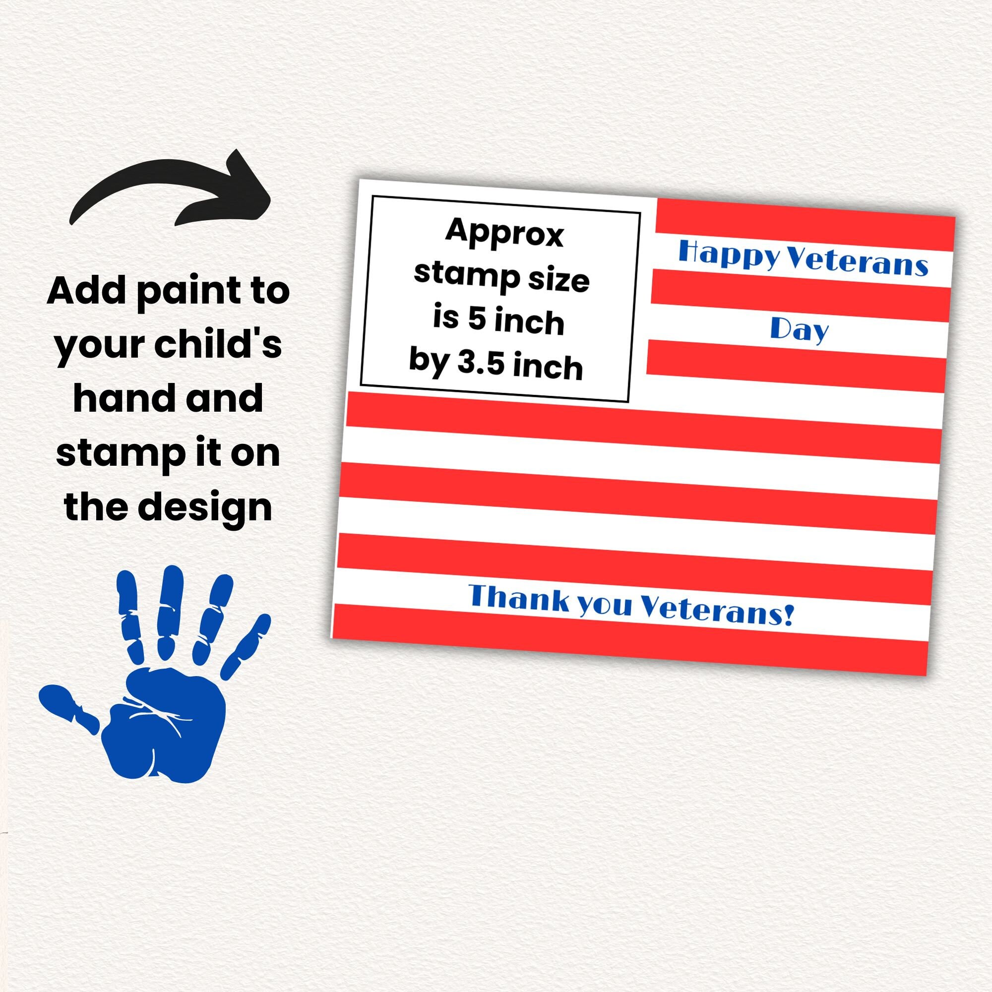 Veterans Day Handprint Craft, Happy Veterans Day, Gift for Veterans ...