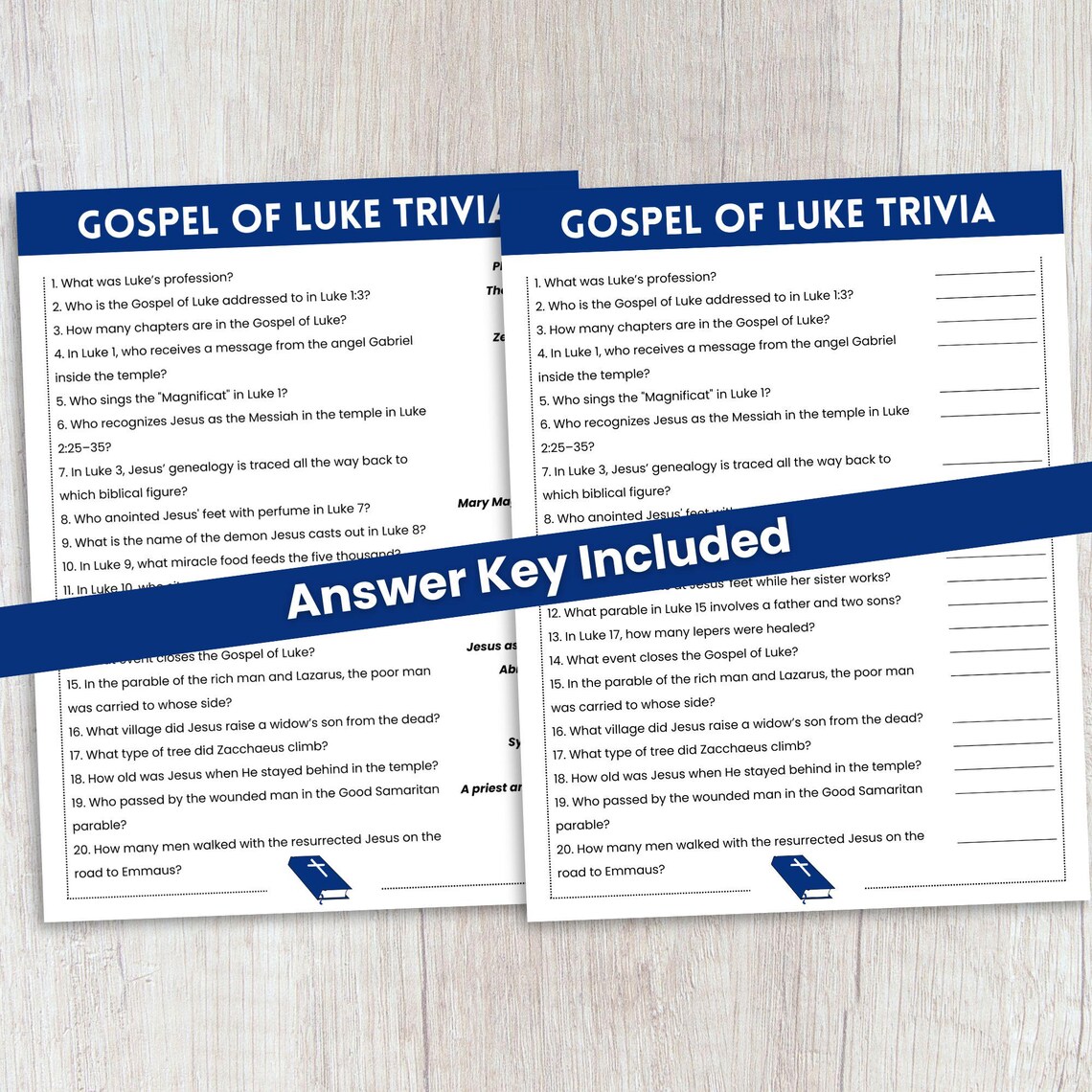 The Gospel of Luke Bible Trivia Game, Church Games, Womens Ministry ...