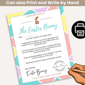 Easter Bunny Letter Editable Letter From the Easter Bunny - Etsy