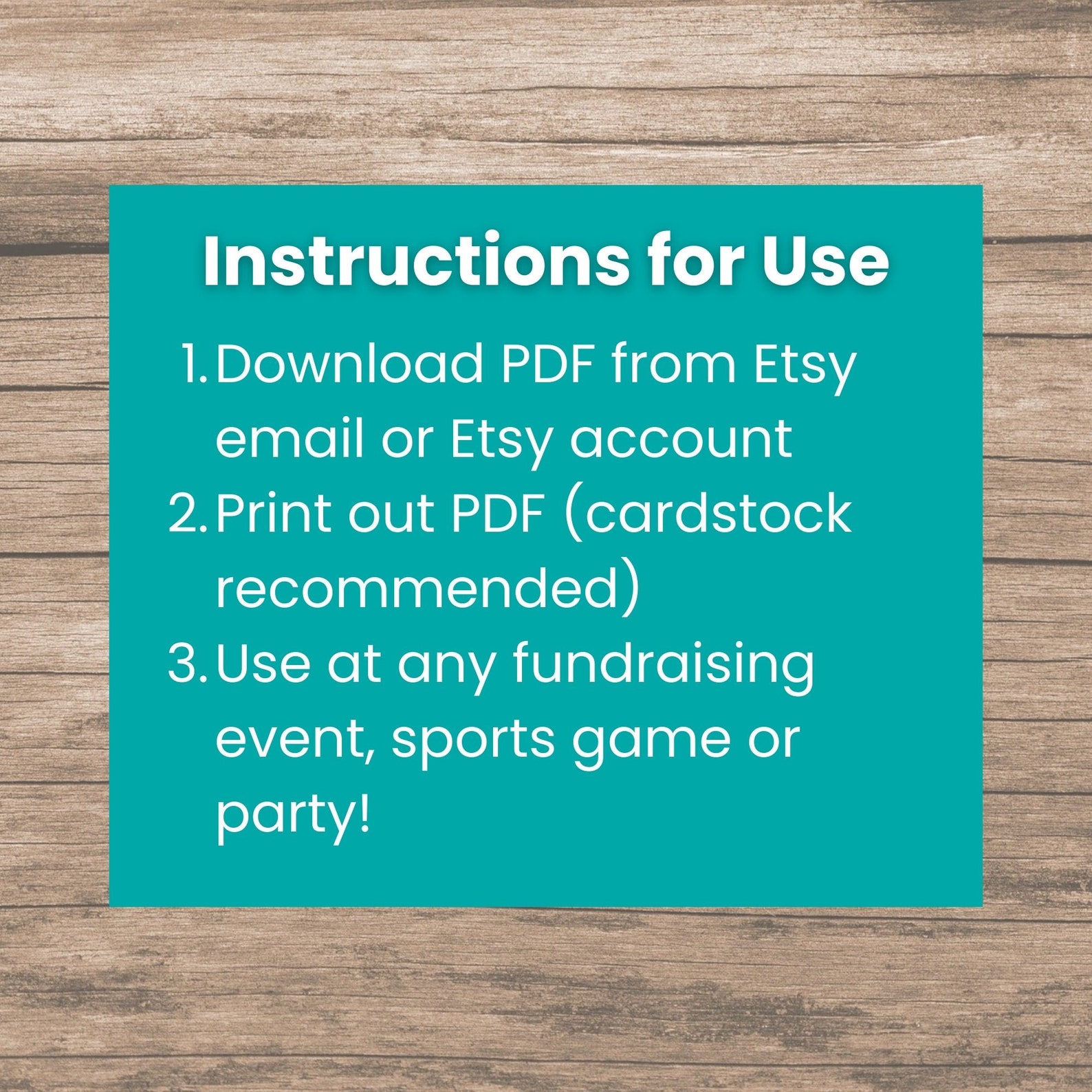 25 Squares Game Blank Template for Fundraisers, Sports Games, Parties ...