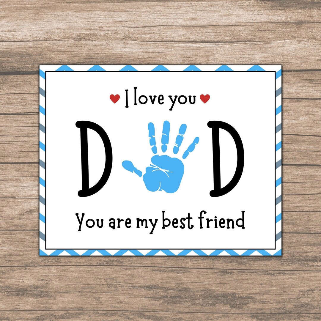 Dad Handprint Art, Handprint Keepsake Gift for Dad, Dad Gift From Kids ...