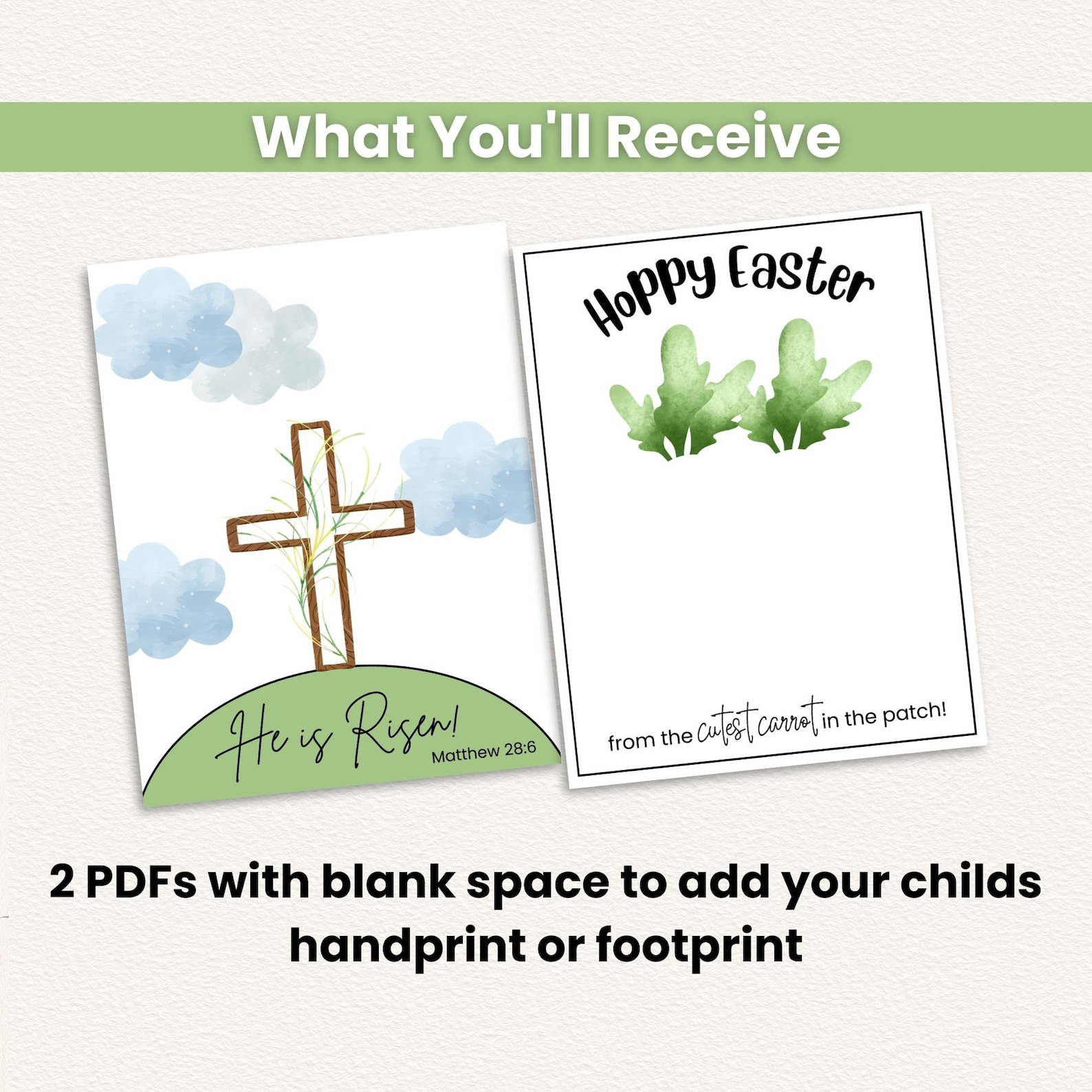 Easter Handprint and Footprint Art Craft Bundle for Toddlers, He is ...