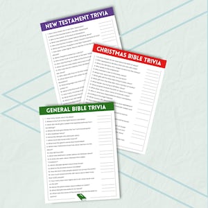 Bible Trivia Games Bundle, New Testament Trivia, Old Testament Trivia ...