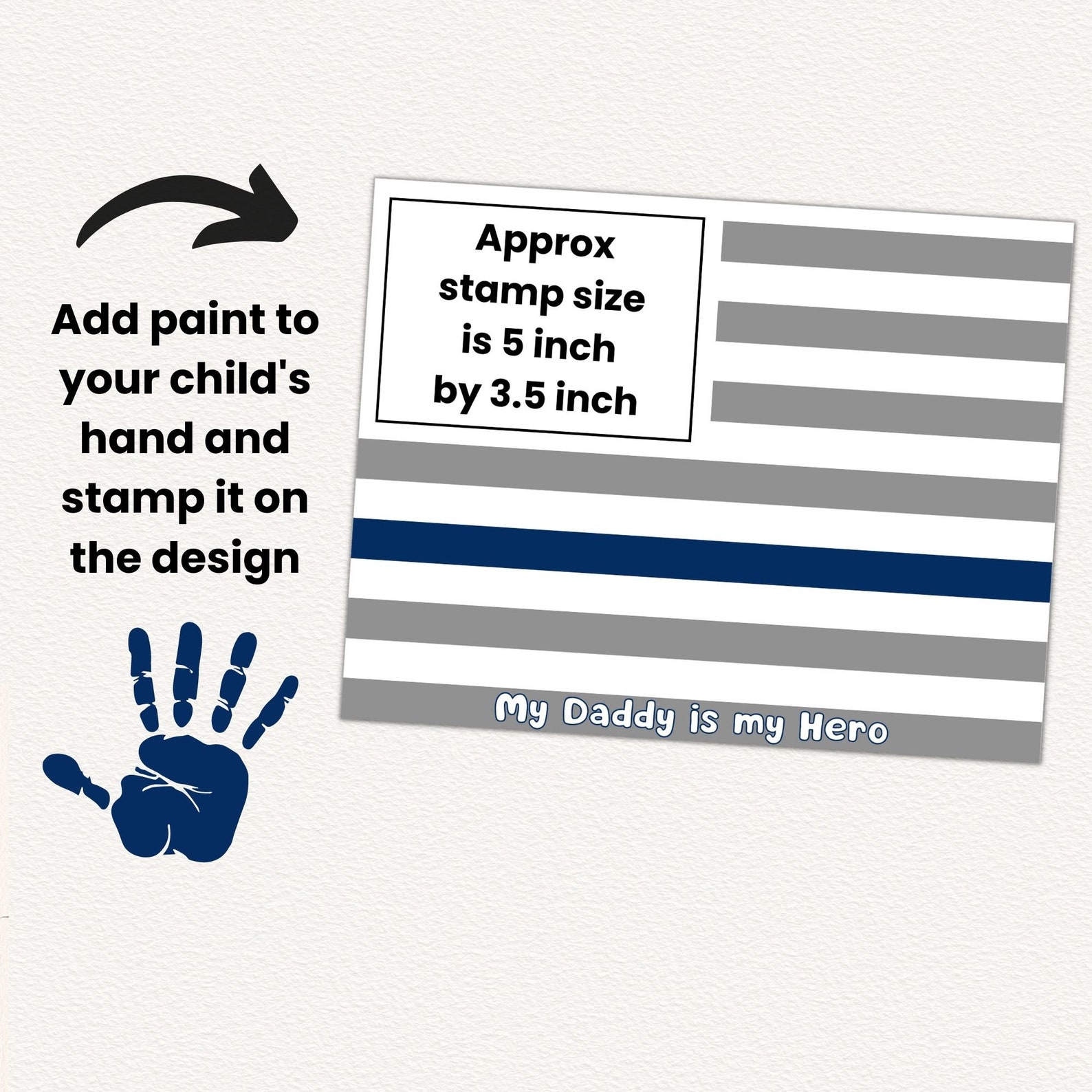 Police Officer Gift for Dad, Dad Handprint Art, Dad Gift From Kids ...