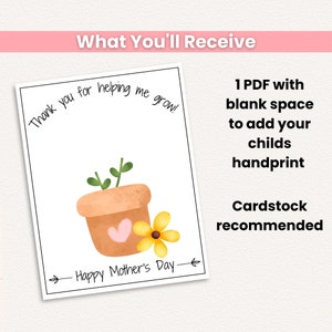 Mothers Day Handprint Art Printable, Mothers Day Flower Handprint Art ...