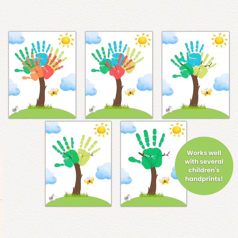 Family Tree Handprint Craft for Kids, Handprint Keepsake Gift ...