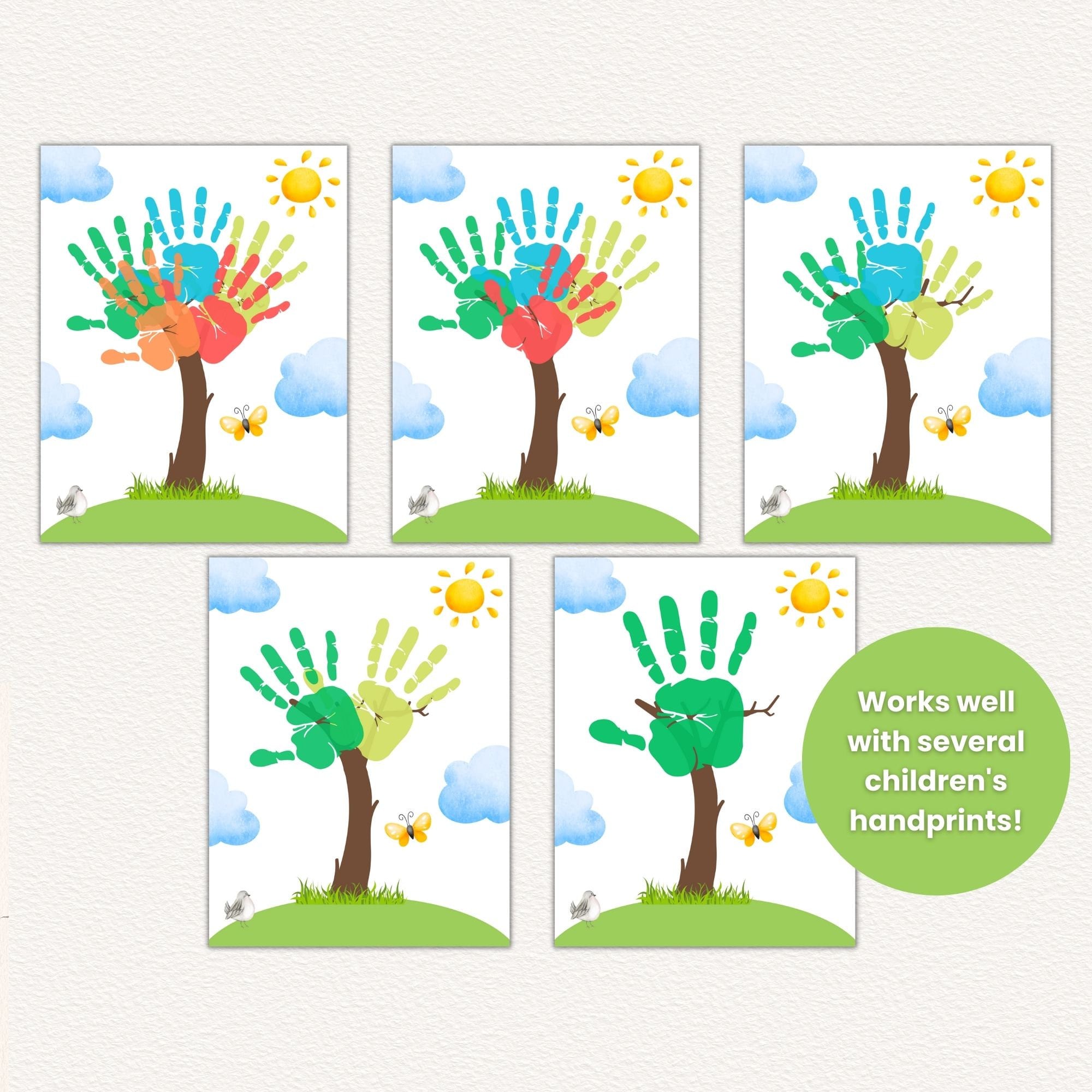 Family Tree Handprint Craft for Kids, Handprint Keepsake Gift ...