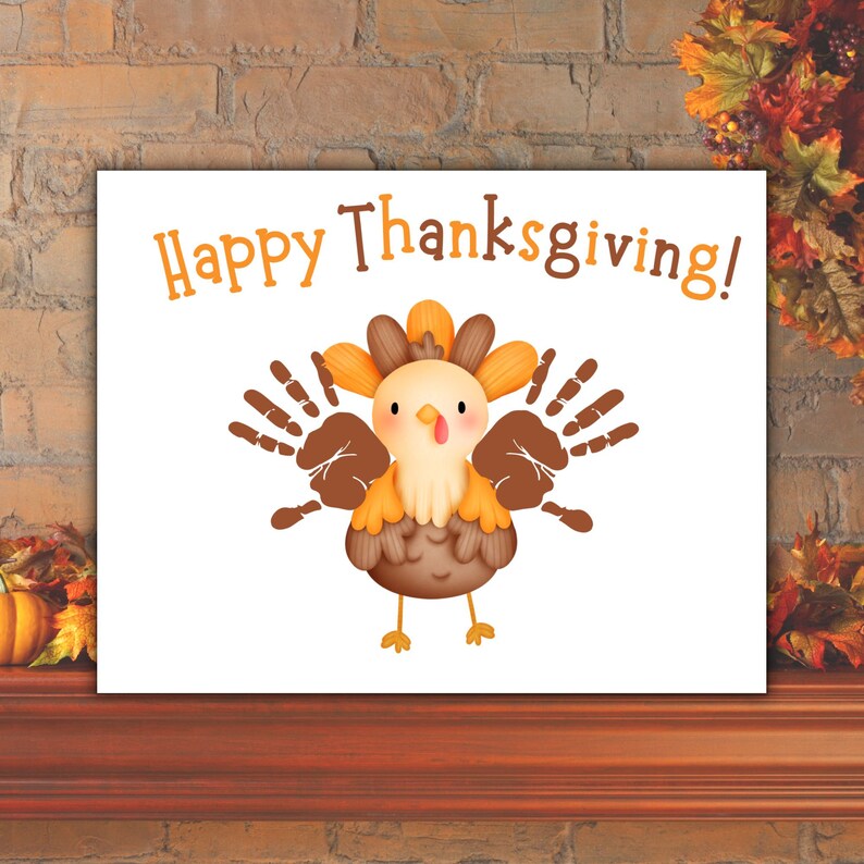 Happy Thanksgiving Handprint Craft, Toddler Thanksgiving Activity ...